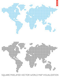 Flat world map infographic Royalty Free Vector Image