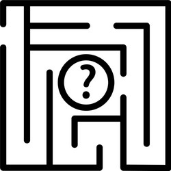 Maze question icon outline Royalty Free Vector Image
