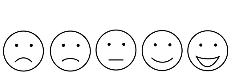 Emotion levels on scale different faces icon Vector Image