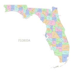 Highly detailed gray map of florida us state Vector Image