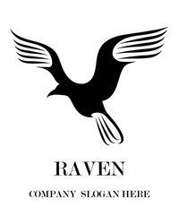 Raven in Flight Logo Symbol Vector Images (over 360)