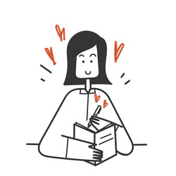 Hand drawn girl writing diary or journal Vector Image