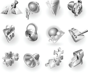 Metallic icons with stars Royalty Free Vector Image