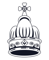 Golden crown with cross Royalty Free Vector Image