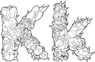 Flower Alphabet Letter K Pattern Vector Images (over 120)