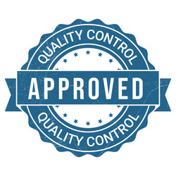 Quality control approved stamp badge icon seal Vector Image