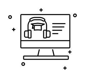 Distance education line icon on transparent Vector Image