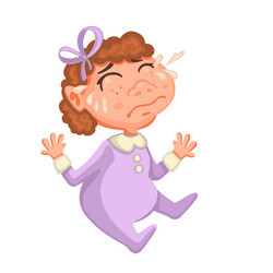Little kid crying baby roaring Royalty Free Vector Image