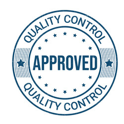Quality control approved stamp badge icon seal Vector Image