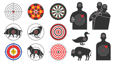 Color shooting targets geometrical forms human Vector Image