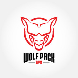 Wolf pack emblem logo Royalty Free Vector Image