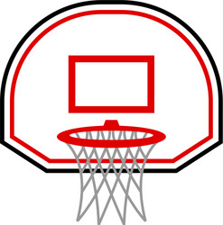 Cartoon basketball and net Royalty Free Vector Image