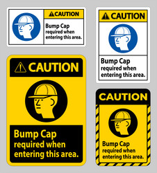 Warning sign bump cap required when entering Vector Image