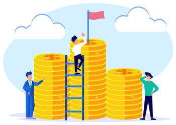 Graphic cartoon character business profit Vector Image