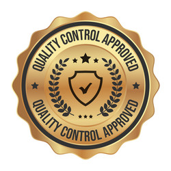 Quality control approved stamp badge icon seal Vector Image