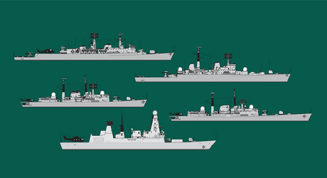 Hms daring d32 royal navy type 45 destroyer Vector Image