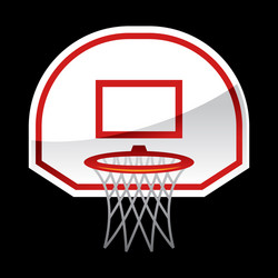 Cartoon basketball and net Royalty Free Vector Image