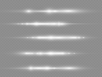 Horizontal light rays flash white line Royalty Free Vector