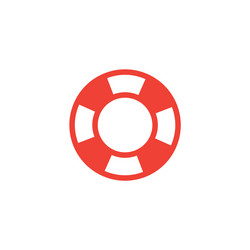 Lifebuoy red icon on white background flat Vector Image