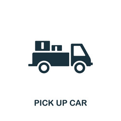 Pickup truck icon monochrome simple sign from Vector Image