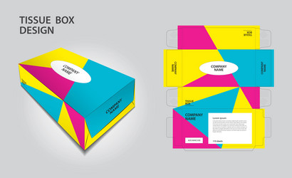 Tissue box packaging design template Royalty Free Vector