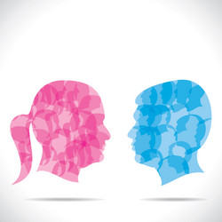 Blue men and red women Royalty Free Vector Image