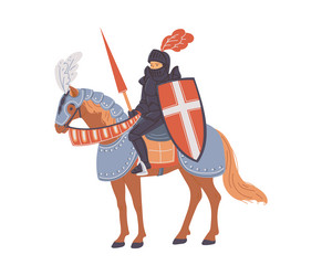 Isolated of medieval knight Royalty Free Vector Image