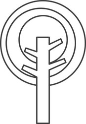 Tree landscape field isolated icon Royalty Free Vector Image