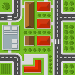 Seamless city map top view building and street Vector Image