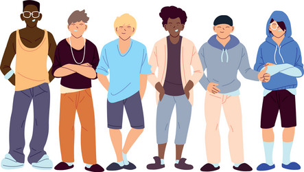 Men cartoons cultural diversity design Royalty Free Vector