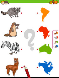 Cartoon north america animals kids crossword Vector Image