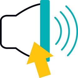 Sound speaker and arrow cursor icon line style Vector Image