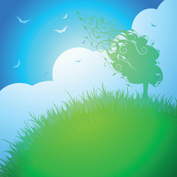 Background with tree Royalty Free Vector Image