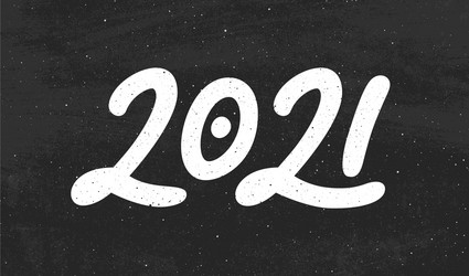 Set new year 2021 calligraphy numbers Royalty Free Vector
