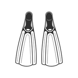 Yellow flippers for diving isolated on white Vector Image