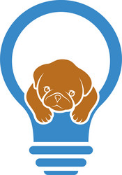 Dog bulb logo design creative Royalty Free Vector Image