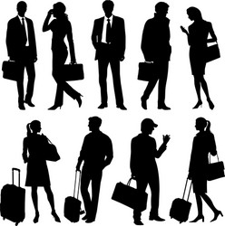 Global business team - silhouettes Royalty Free Vector Image