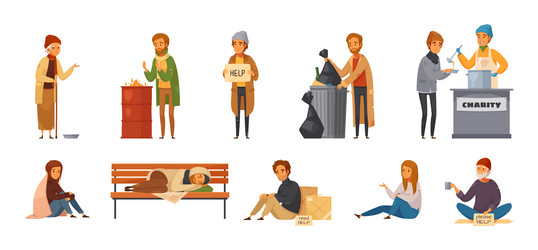 Poor man icon cartoon sad person Royalty Free Vector Image