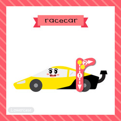 Letter r tracing racing car Royalty Free Vector Image