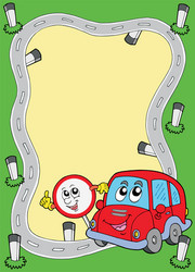 Cute road signs collection Royalty Free Vector Image