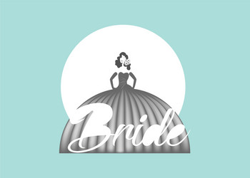 Wedding logo gold bride salon concept isolated Vector Image
