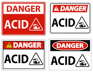Label acid warning sign on white background Vector Image