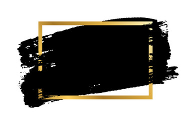 Brush stroke gold text box isolated white Vector Image