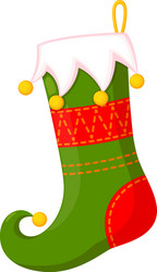 Colorful cartoon cute christmas stocking Vector Image