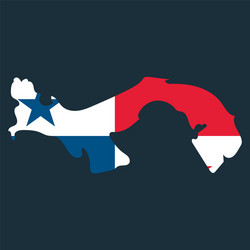 High resolution panama map with country flag Vector Image