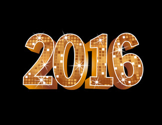 Number 2016 formed by glowing blue squares Vector Image