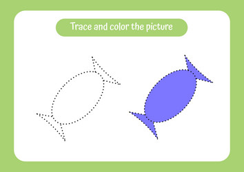 Sweet trace and color picture educational Vector Image