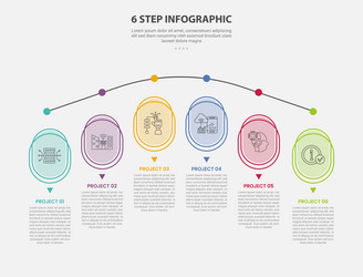 6 points template infographic outline style Vector Image
