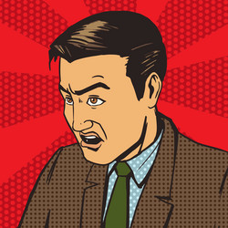 Angry man pop art style Royalty Free Vector Image