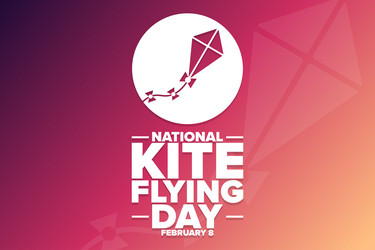 National kite flying day february 8 holiday Vector Image